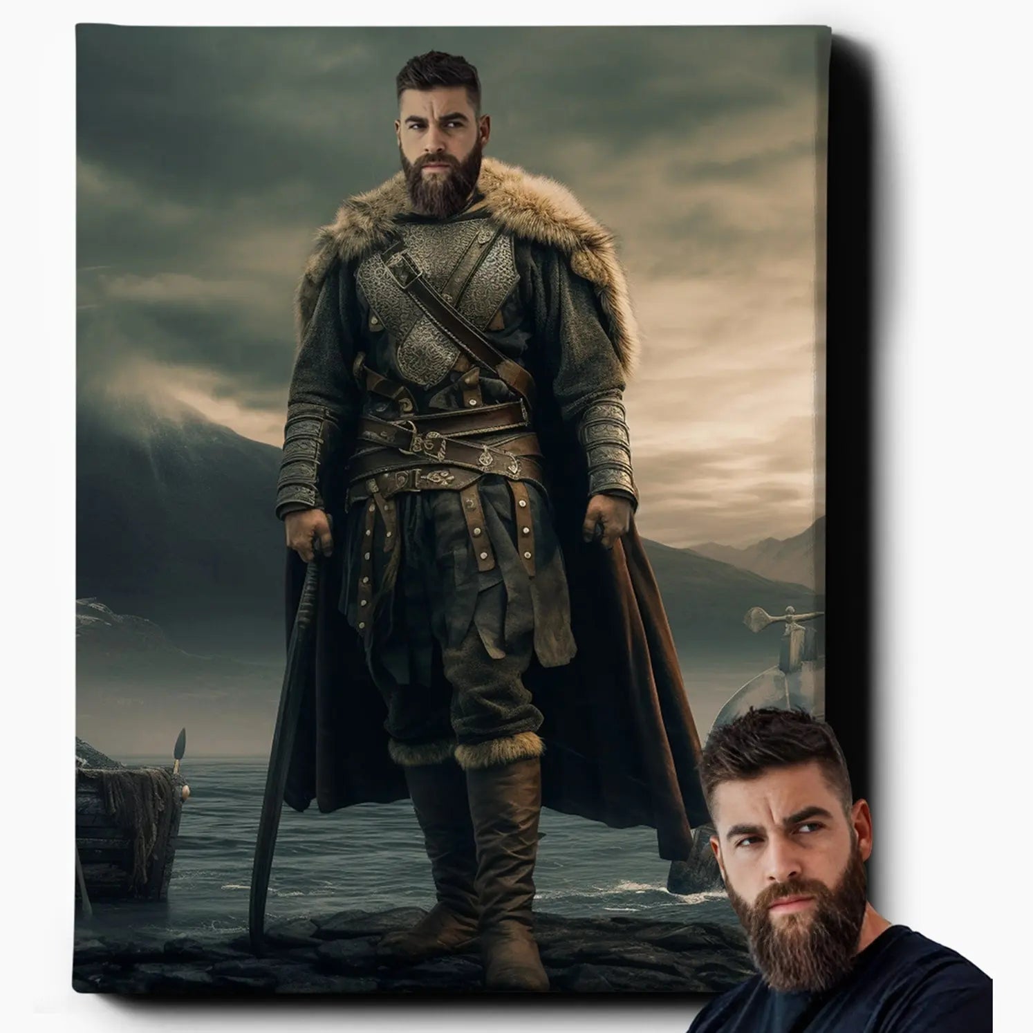 Mighty Viking-Custom Royal Portraits- Make Me Royal Art-Regal Pawtraits