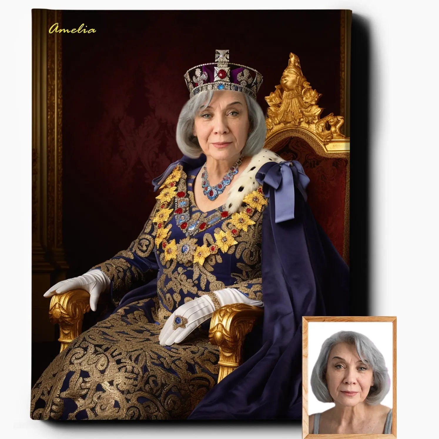 Aristocratic Queen- Custom Royal Portraits- Make Me Royal Art-Regal ...