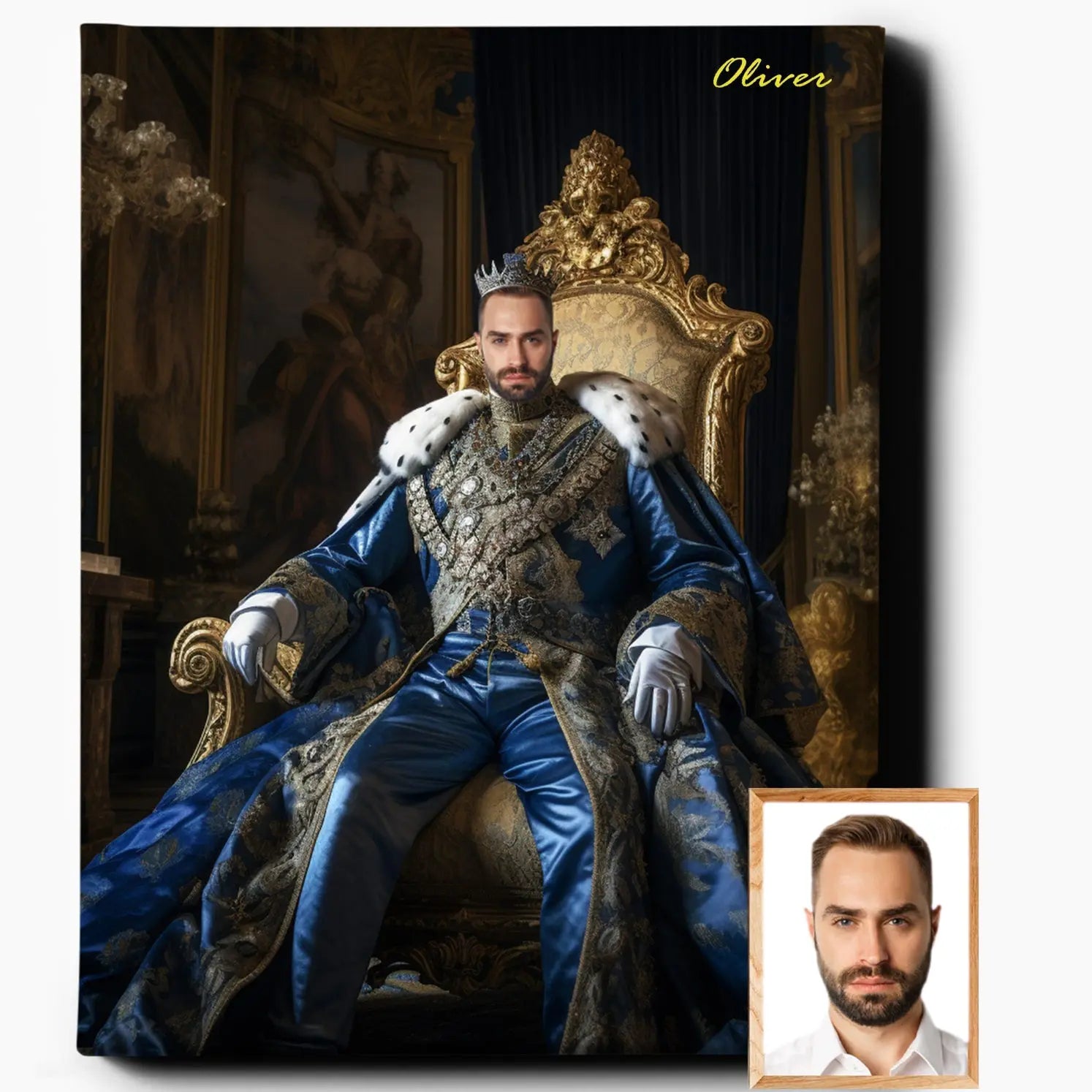 King On Throne-Custom Royal Portraits- Make Me Royal Art-Regal Pawtraits