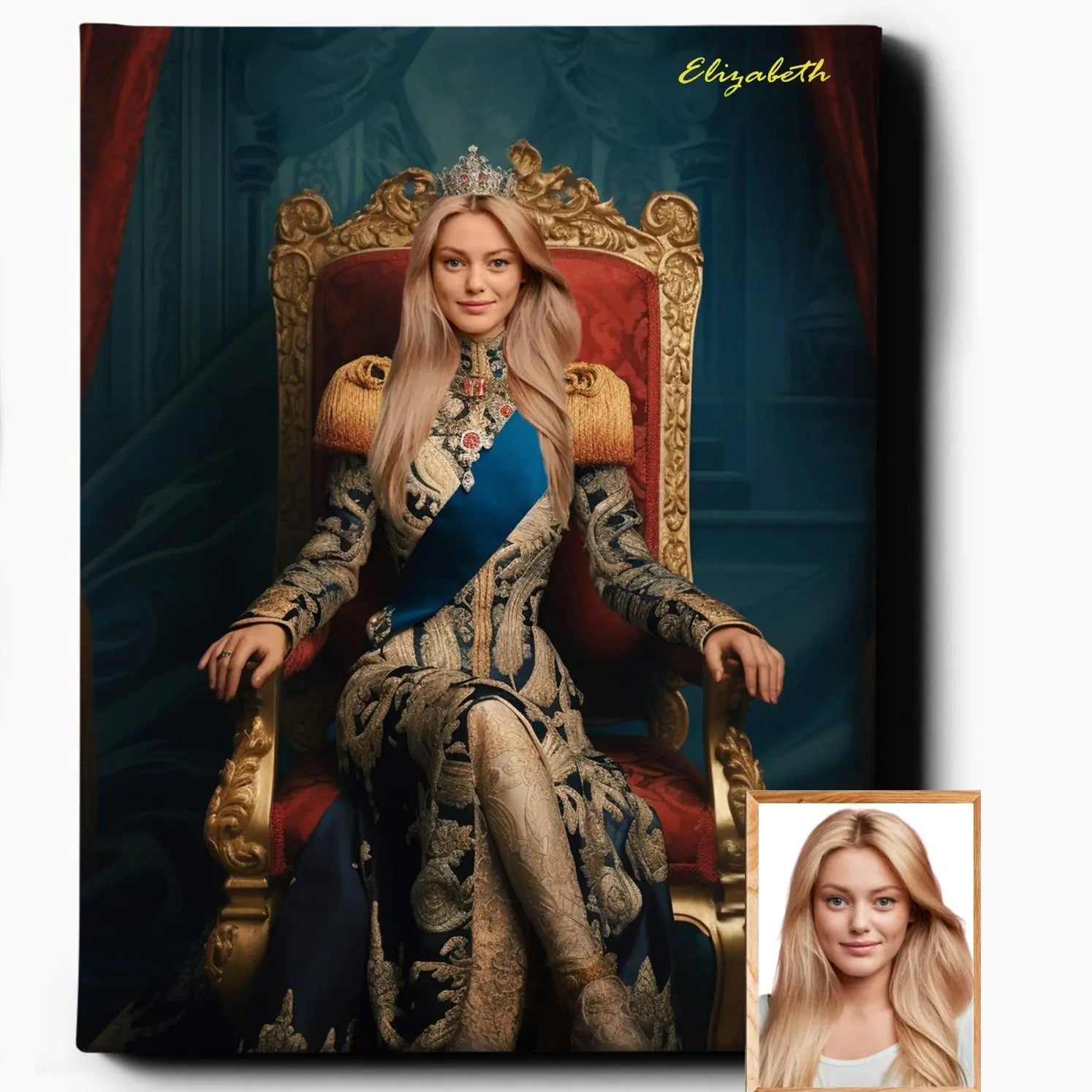 Royal Queen Throne- Custom Royal Portraits- Make Me Royal Art-Regal ...