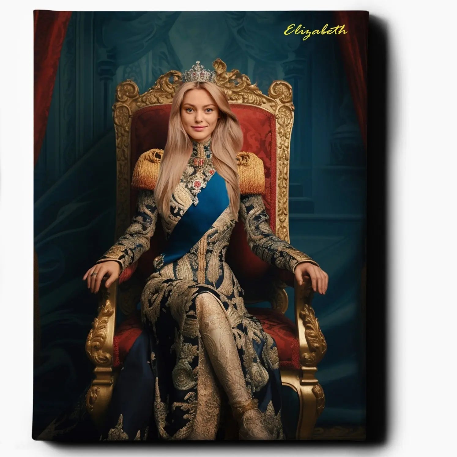 Royal Queen Throne- Custom Royal Portraits- Make Me Royal Art-Regal ...