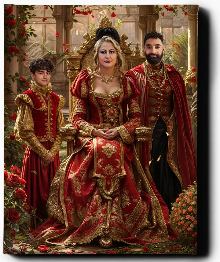 Rose Throne- Custom Royal Portraits - Make Me Royalty -Regal Pawtraits