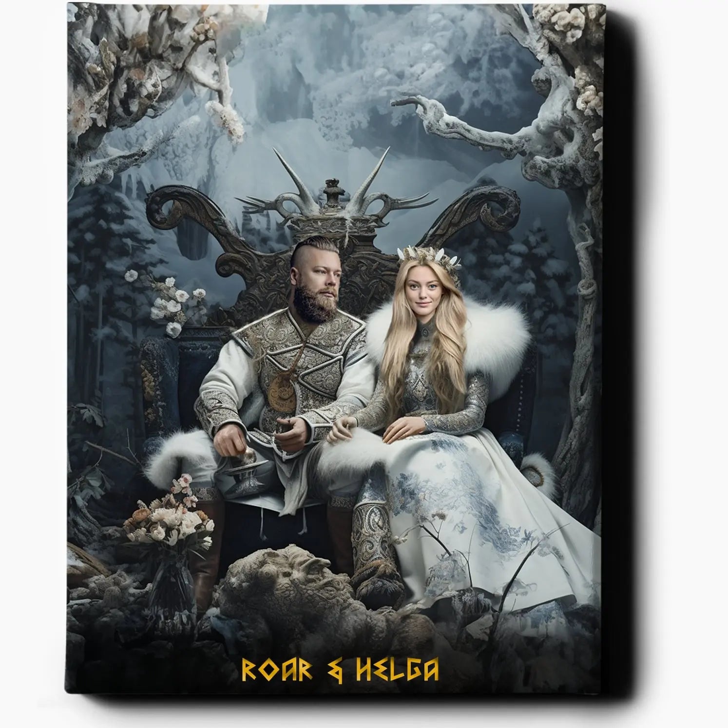 Viking Couple V | Custom Viking Portraits | Regal Pawtraits