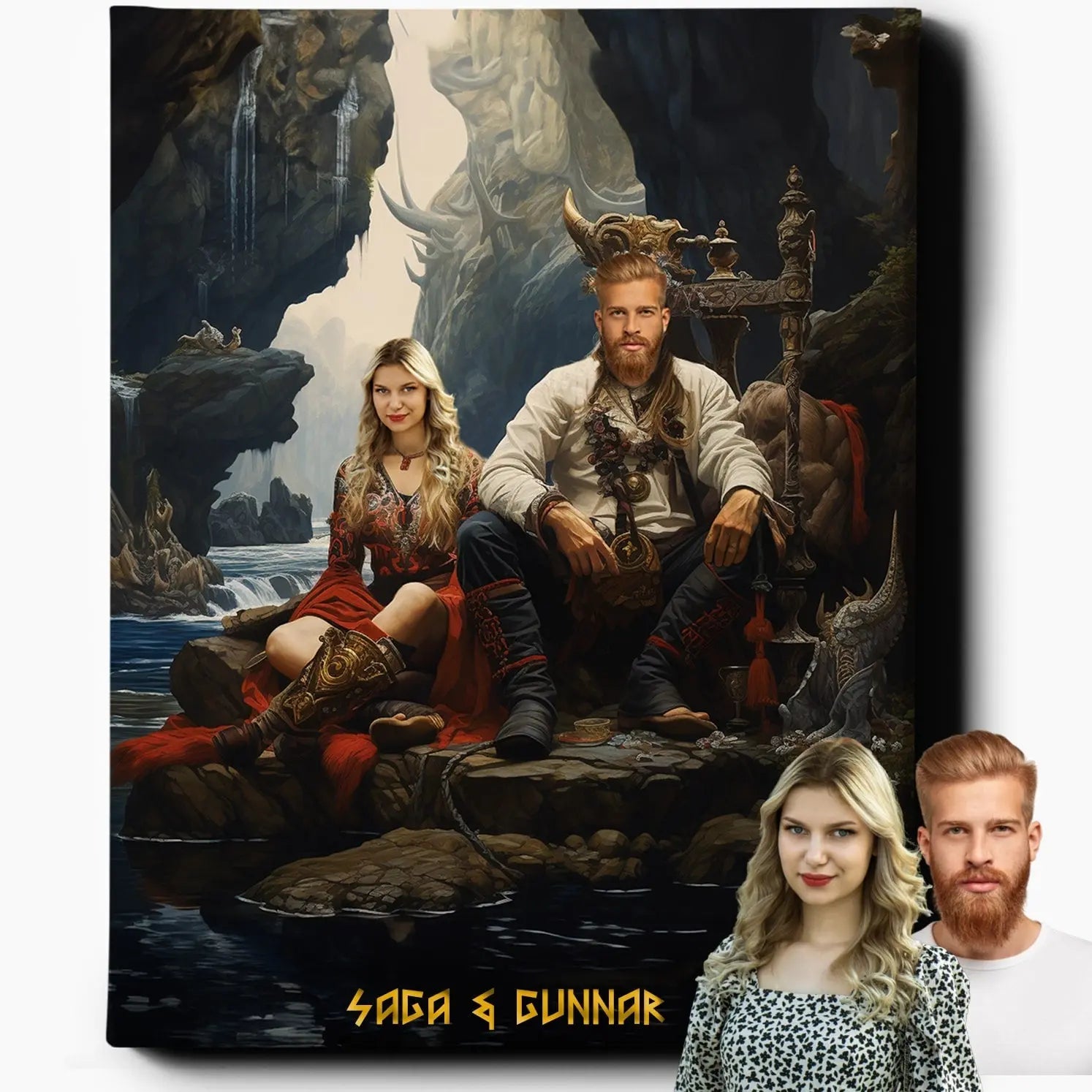 Viking Couple VI | Custom Viking Portraits | Regal Pawtraits