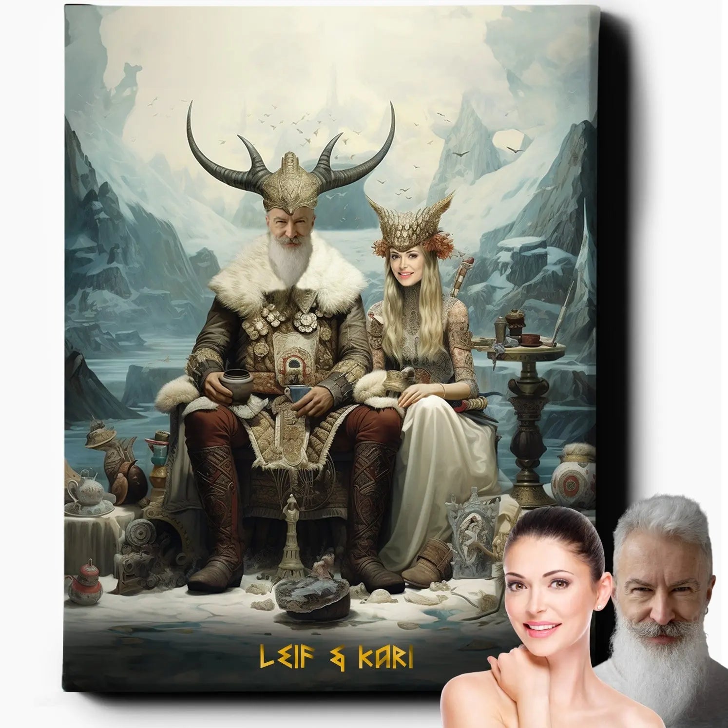 Viking Couple VII | Custom Viking Portraits | Viking Gifts - Regal ...