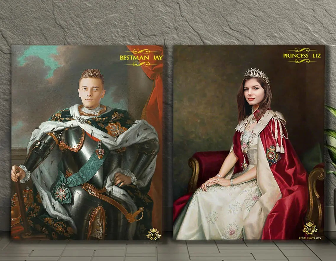The Regal Couple | Custom Royal Portraits | Custom Gift for Couples ...