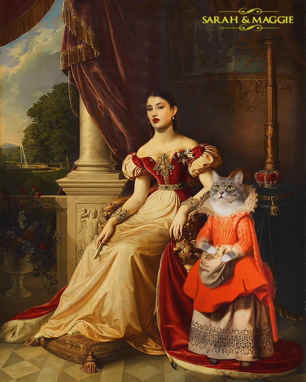 The Regal Ladies III | Custom Pet Portrait | Owner and Pet Portrait ...