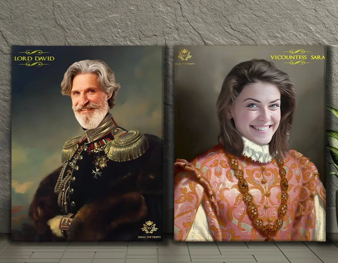 The Regal Couple | Custom Royal Portraits | Custom Gift for Couples ...